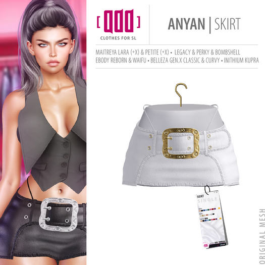 Second Life Marketplace - [ADD] Anyan Skirt - White